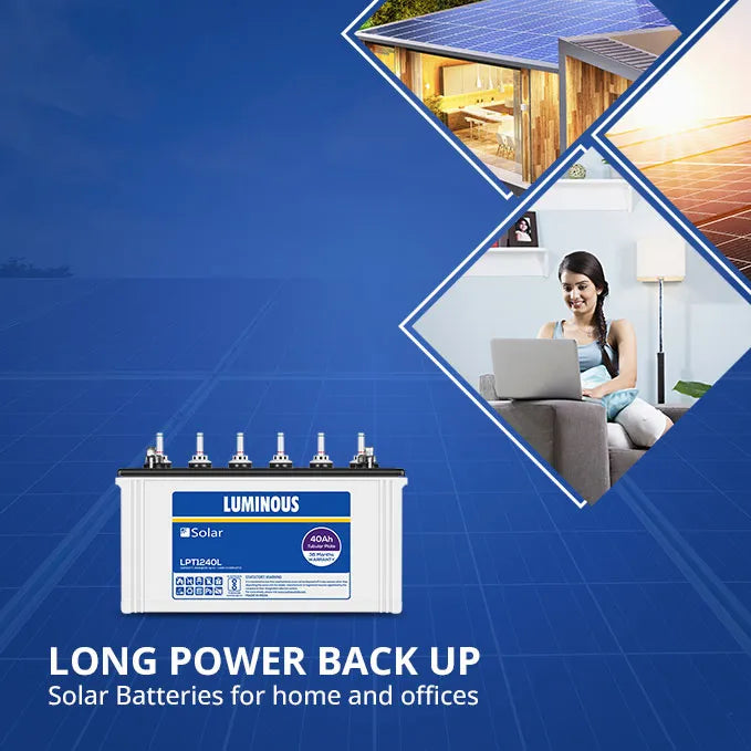 Luminous solar battery 40 ah - lpt1240l best dealer price delhi
